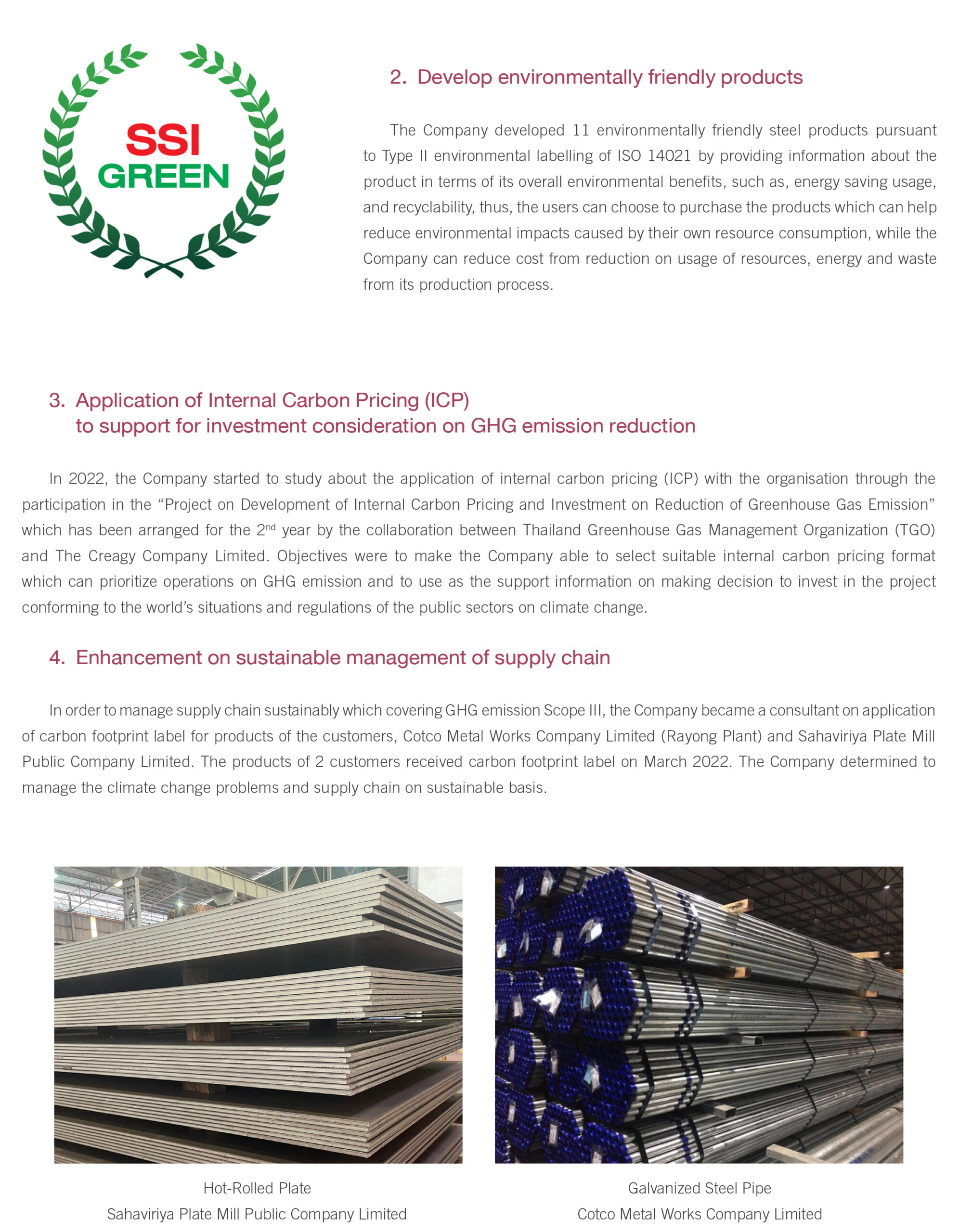Environmental Sustainability Management - Sahaviriya Steel Industries PLC